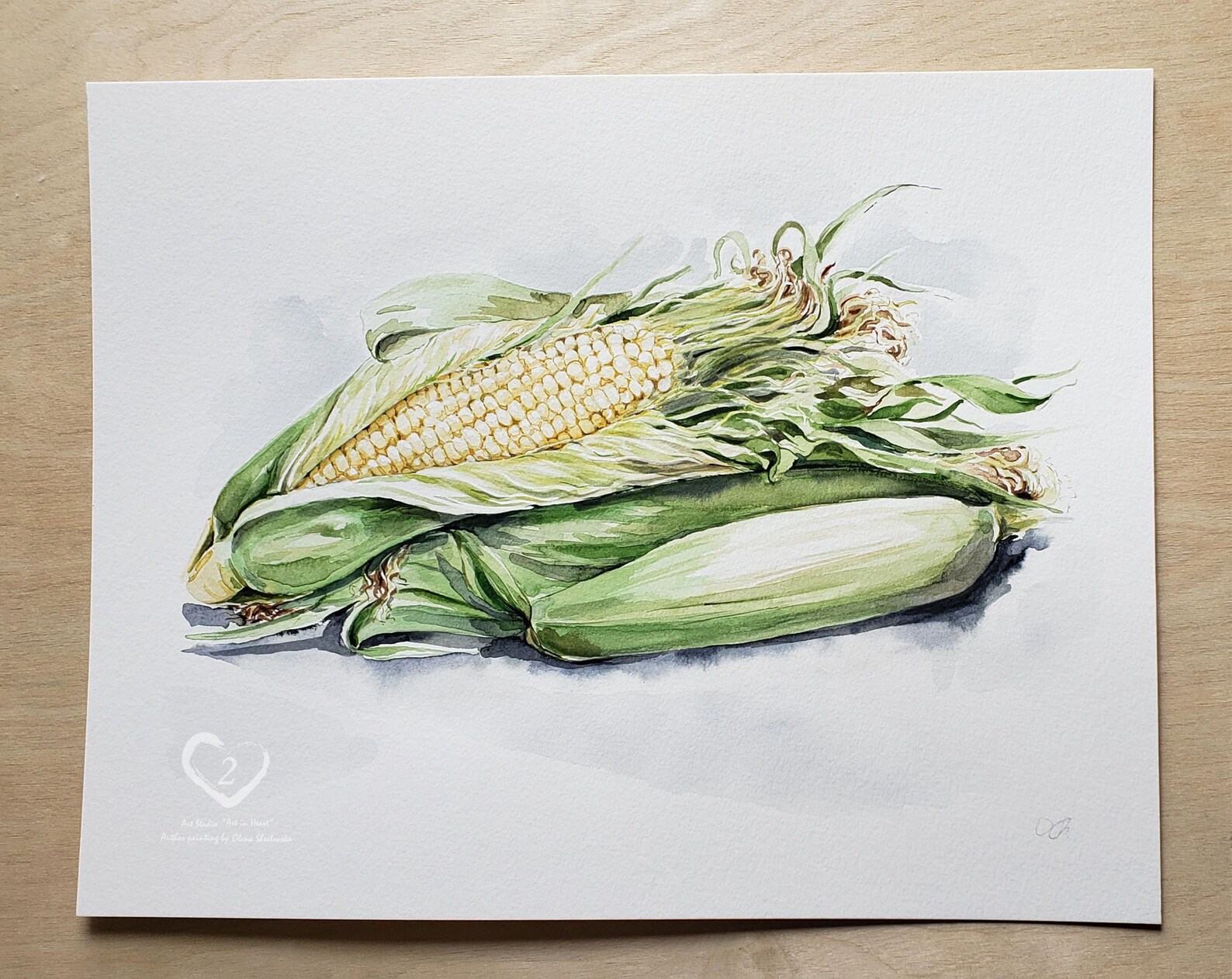 Corn Original Watercolor Paintings Handmade - Etsy