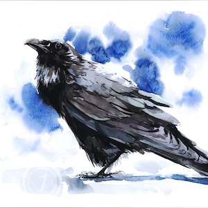 Raven Original Watercolor Painting Handmade - Etsy