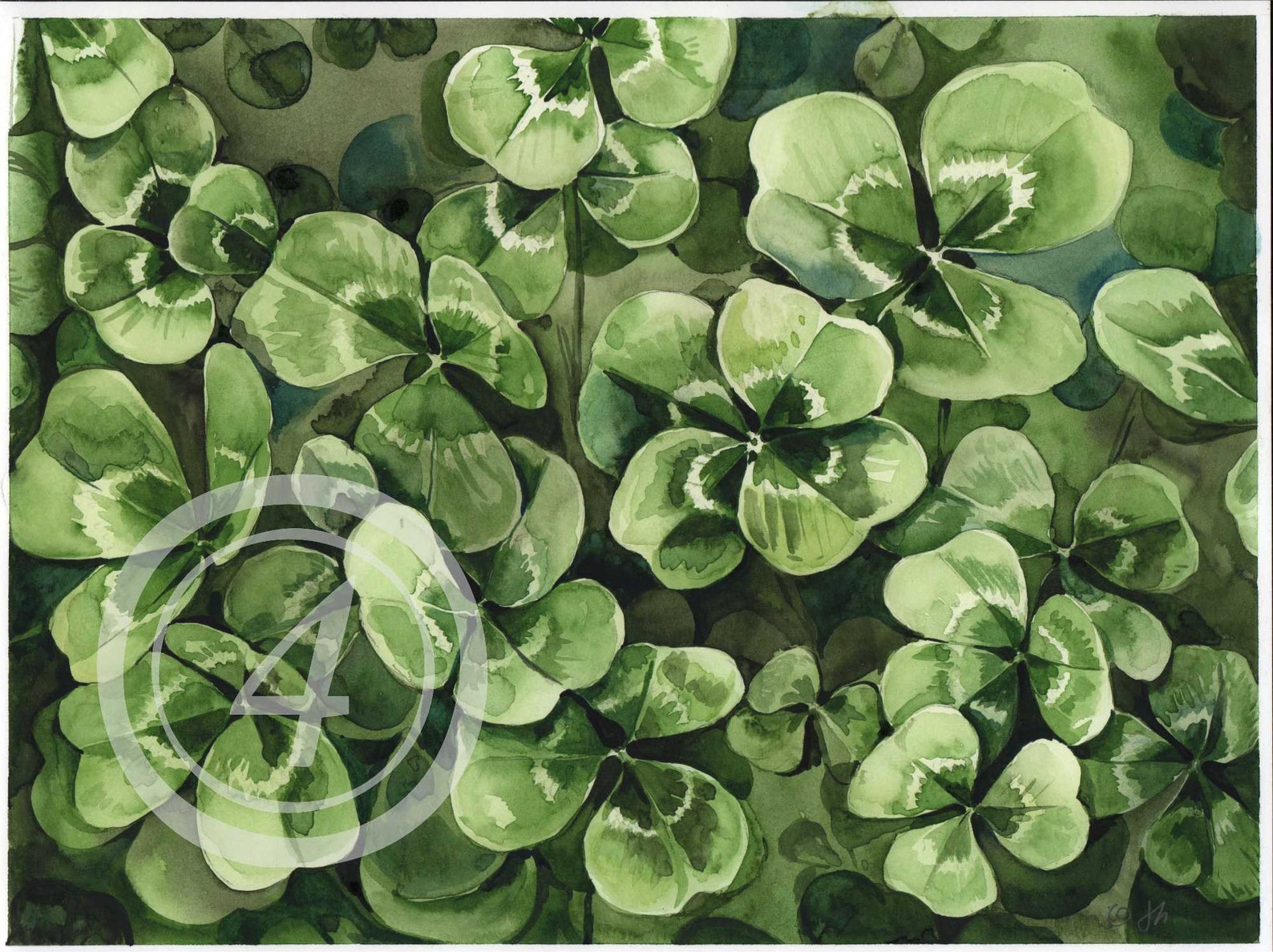 Clover Original Watercolor Painting Handmade - Etsy