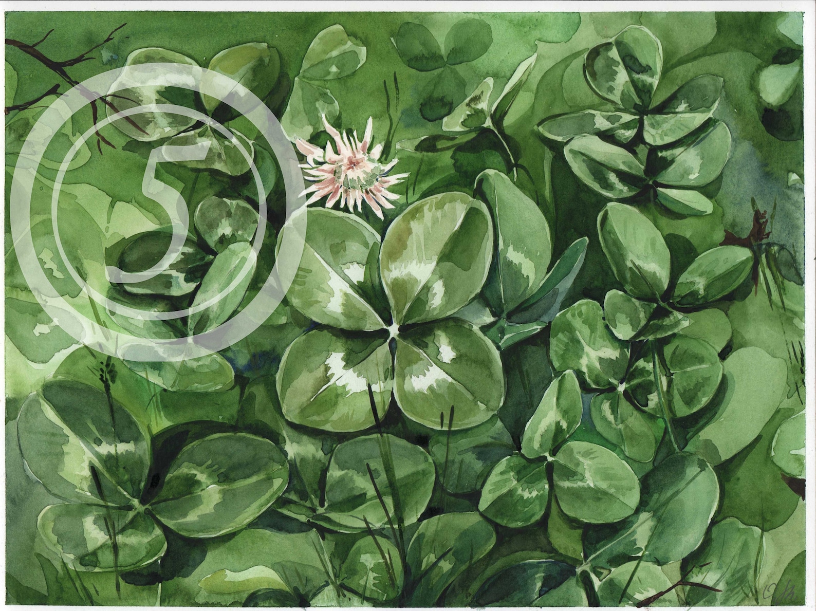 Clover Original Watercolor Painting Handmade - Etsy