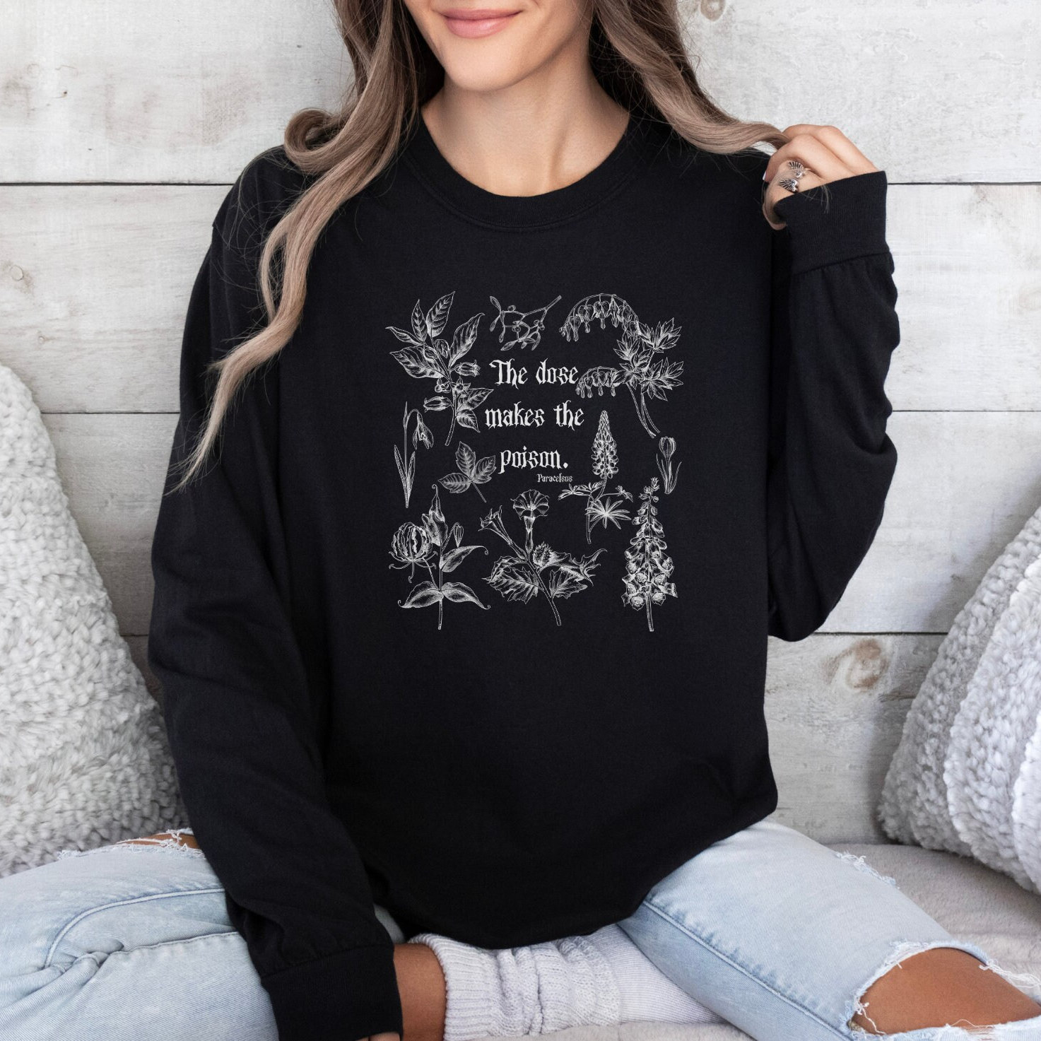 Botanical Long Sleeve Tee, Poisonous Plants T-shirt, Garden Witch Tee ...