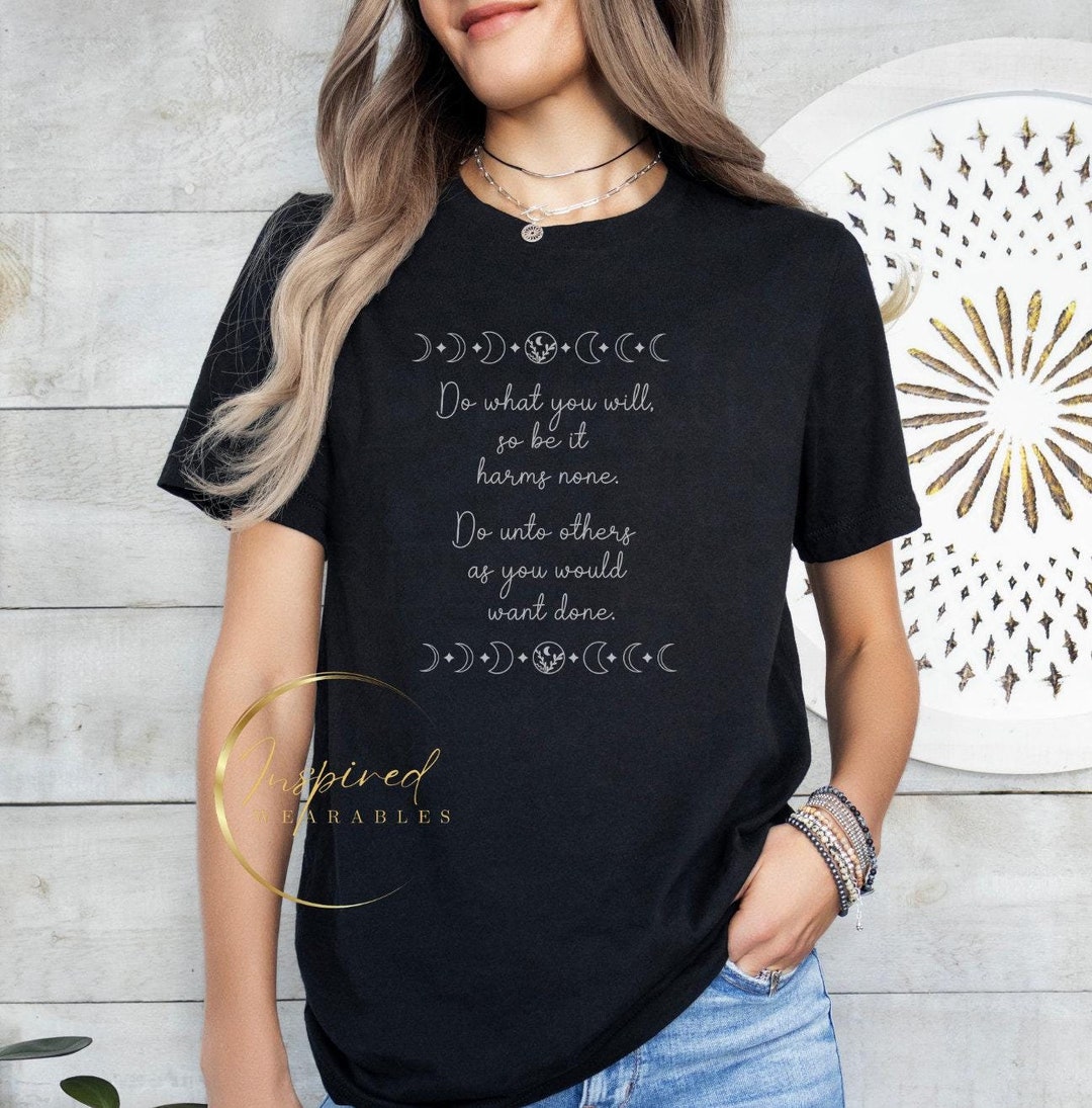 Harm None Witch Creed Golden Rule Shirt, Wiccan Rede T-shirt, Golden ...