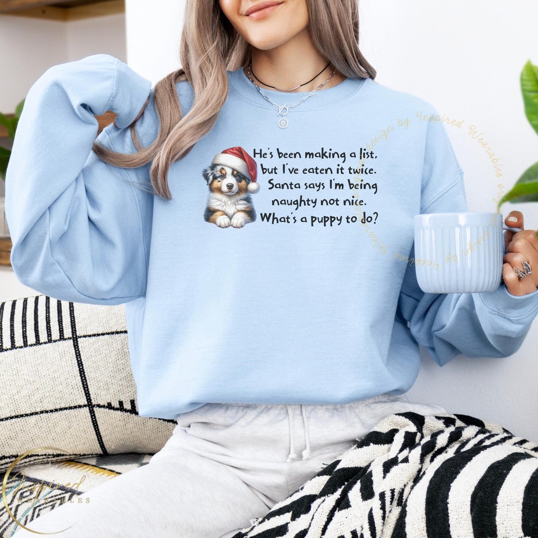 Australian Shepherd Puppy Christmas Sweatshirt, Gift for Aussie Lover ...