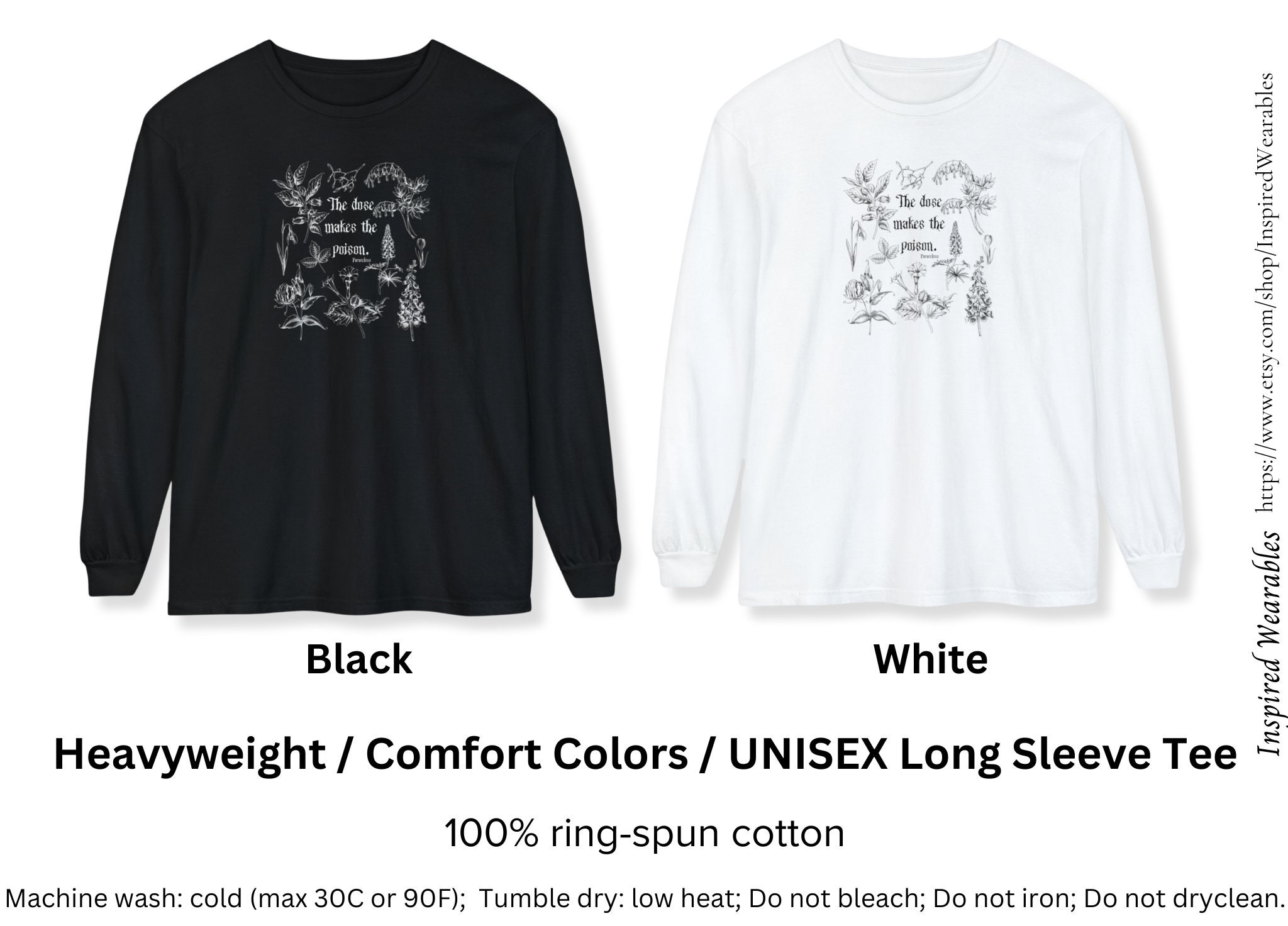 Botanical Long Sleeve Tee, Poisonous Plants T-shirt, Garden Witch Tee ...