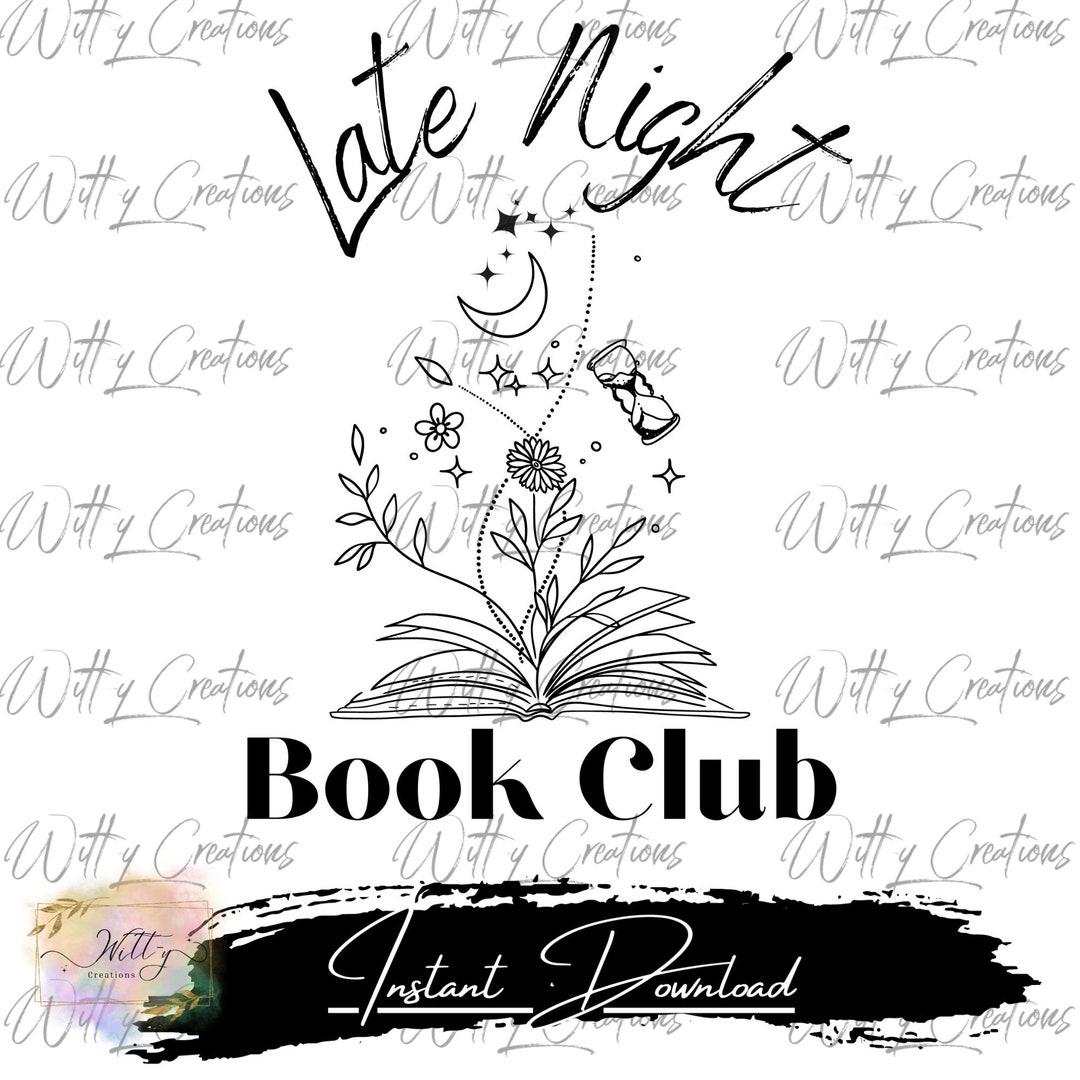 Late Night Book Club Digital Print - Reading Lovers PNG Download ...