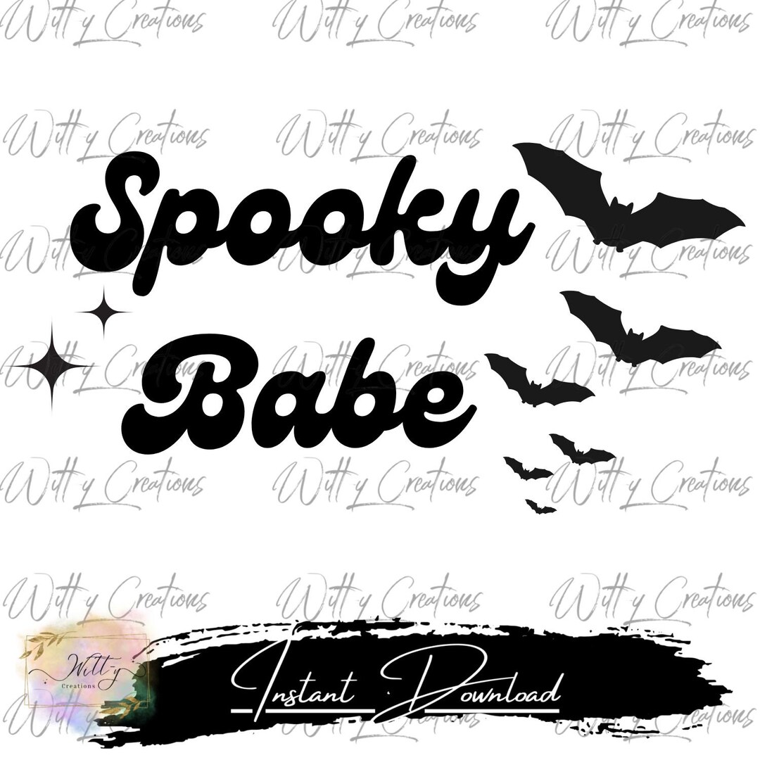 Spooky Babe PNG Digital Download - Halloween Clipart, Witchy Art ...