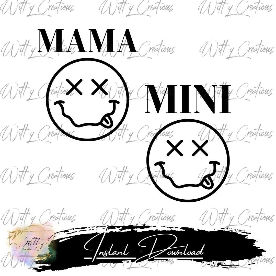 Smiley Face Matching Mama and Mini PNG Digital Download-happy Family ...