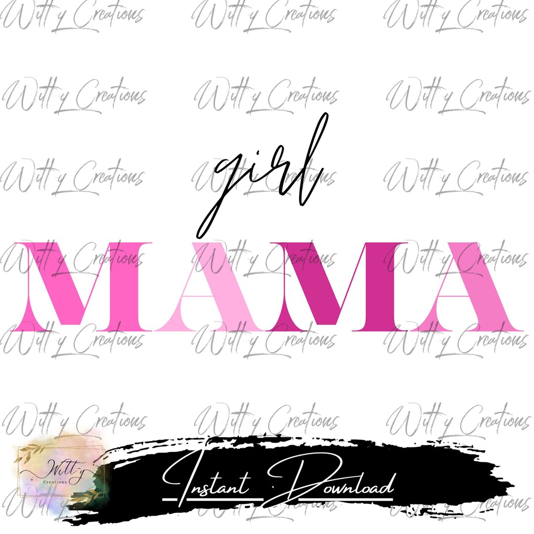Adorable Girl Mama PNG - Instant Digital Download - Motherhood Joy ...