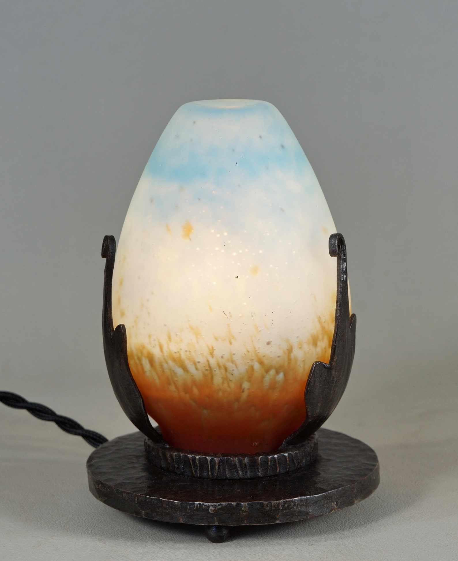 ROBJ French 1925 Art Deco Night Lamp Perfume Burner ... Wrought Iron ...