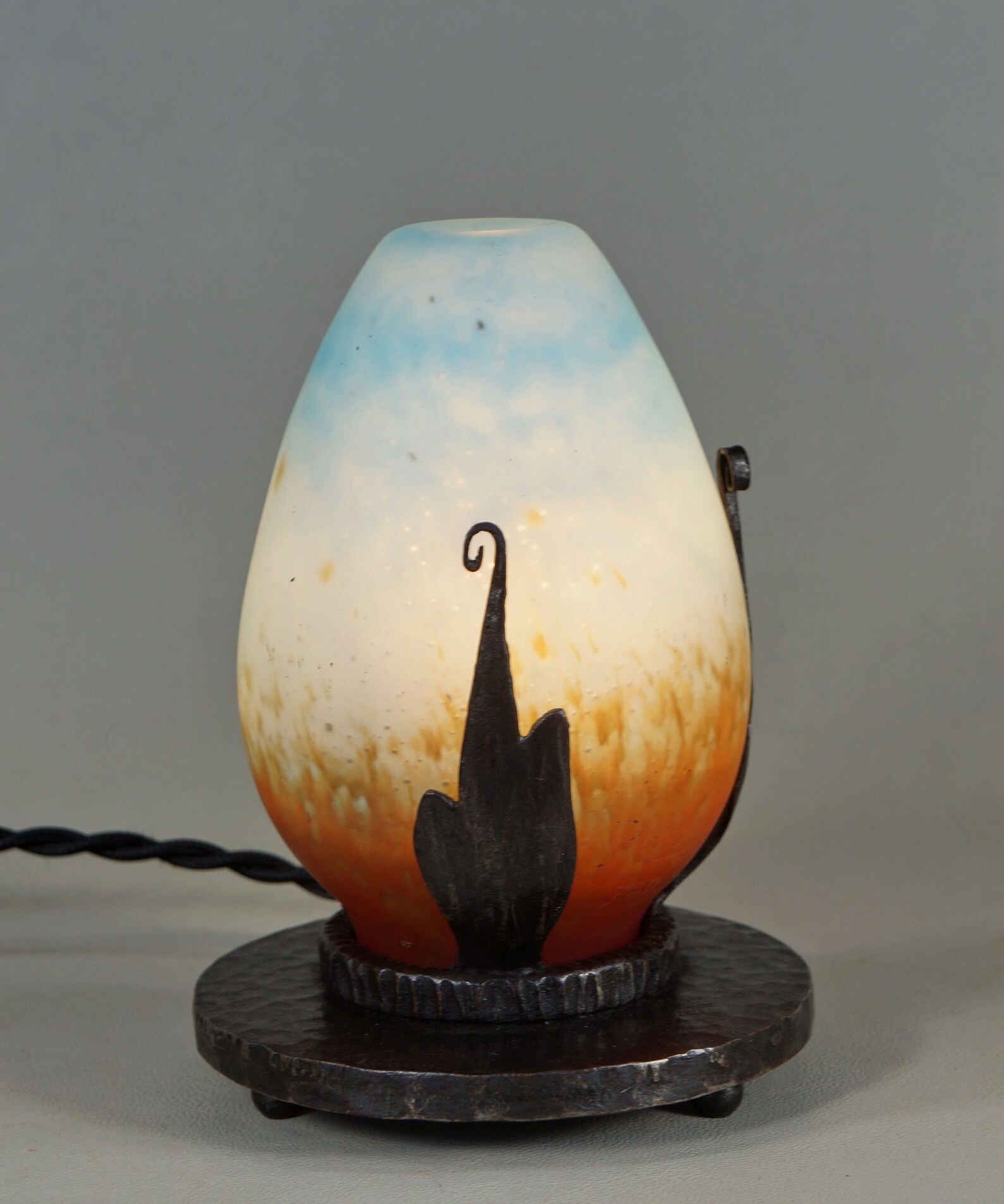 ROBJ French 1925 Art Deco Night Lamp Perfume Burner ... Wrought Iron ...