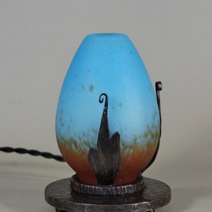 ROBJ French 1925 Art Deco Night Lamp Perfume Burner ... Wrought Iron ...