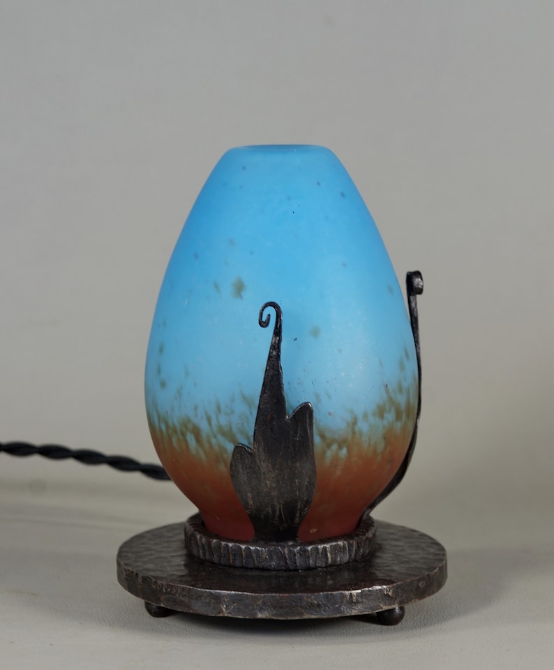 ROBJ French 1925 Art Deco Night Lamp Perfume Burner ... Wrought Iron ...