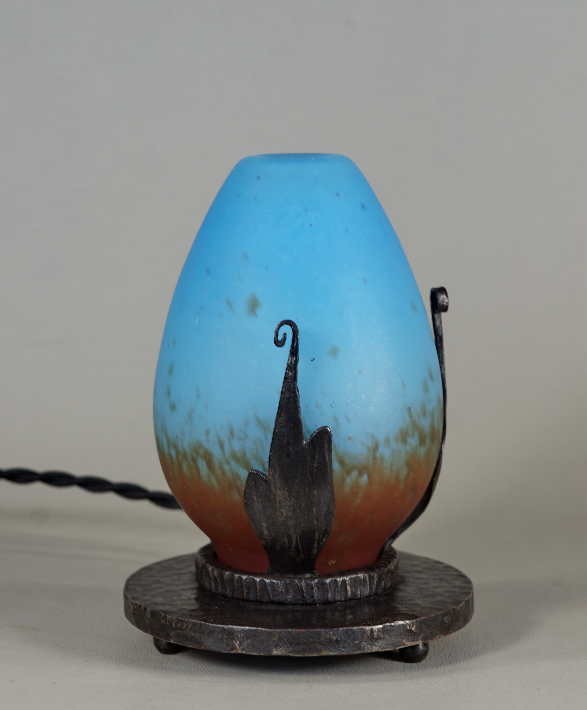 ROBJ French 1925 Art Deco Night Lamp Perfume Burner ... Wrought Iron ...