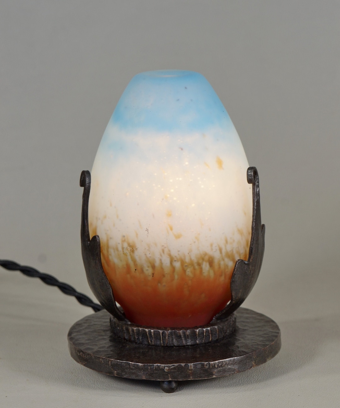 ROBJ French 1925 Art Deco Night Lamp Perfume Burner ... Wrought Iron ...