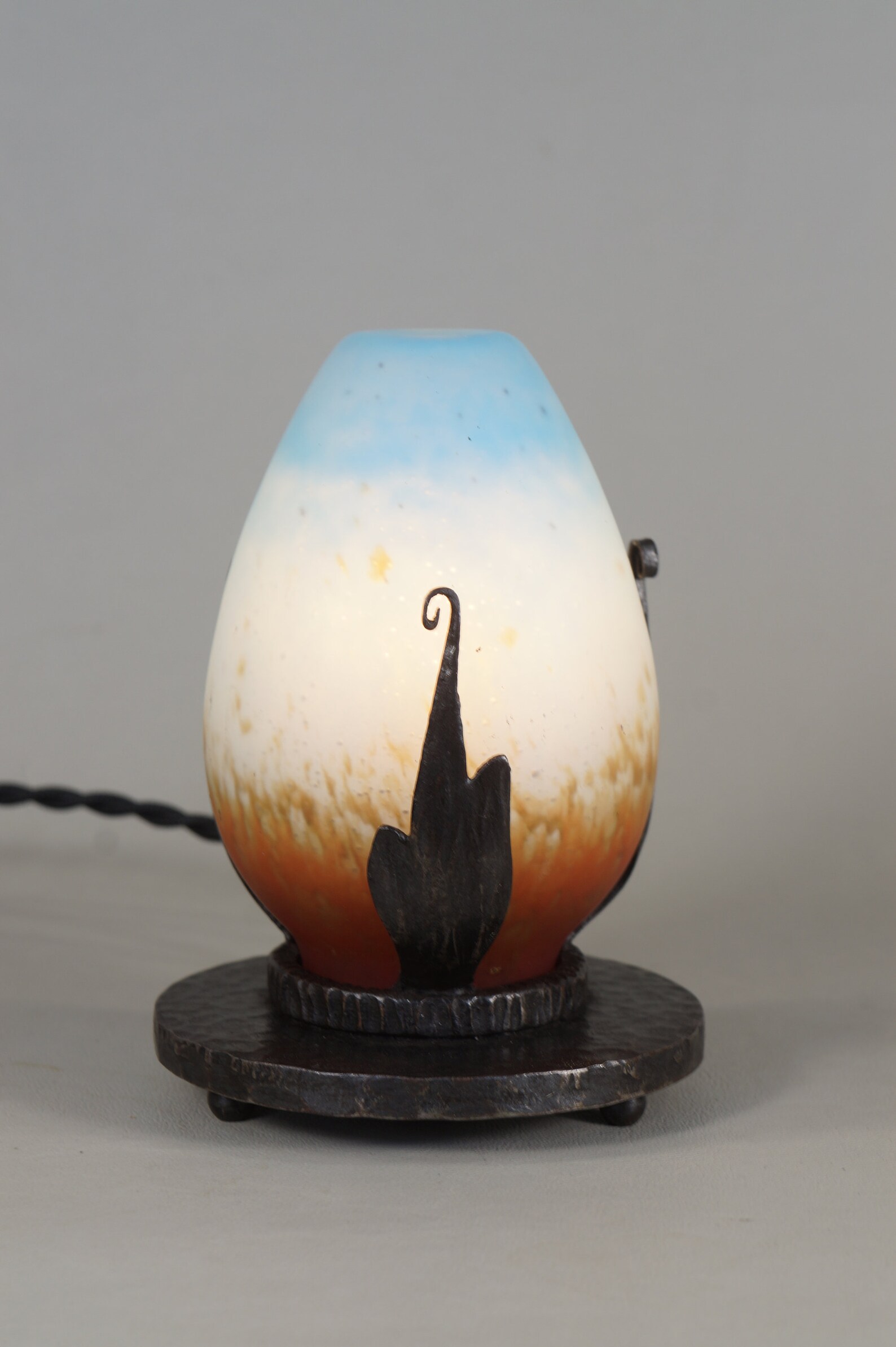 ROBJ French 1925 Art Deco Night Lamp Perfume Burner ... Wrought Iron ...