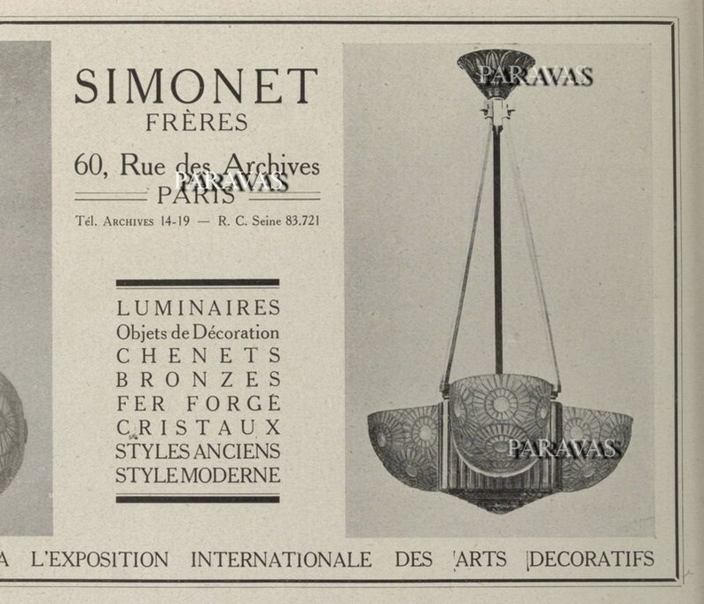 SIMONET FRERES : Pair of Rare French 1930 Art Deco Wall Sconces ...