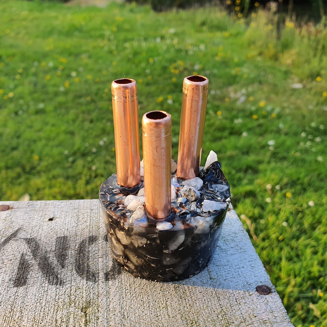 Shungite Cloudbuster 3 Pipes EMF 5g Protection Orgonite Tensor Rings ...