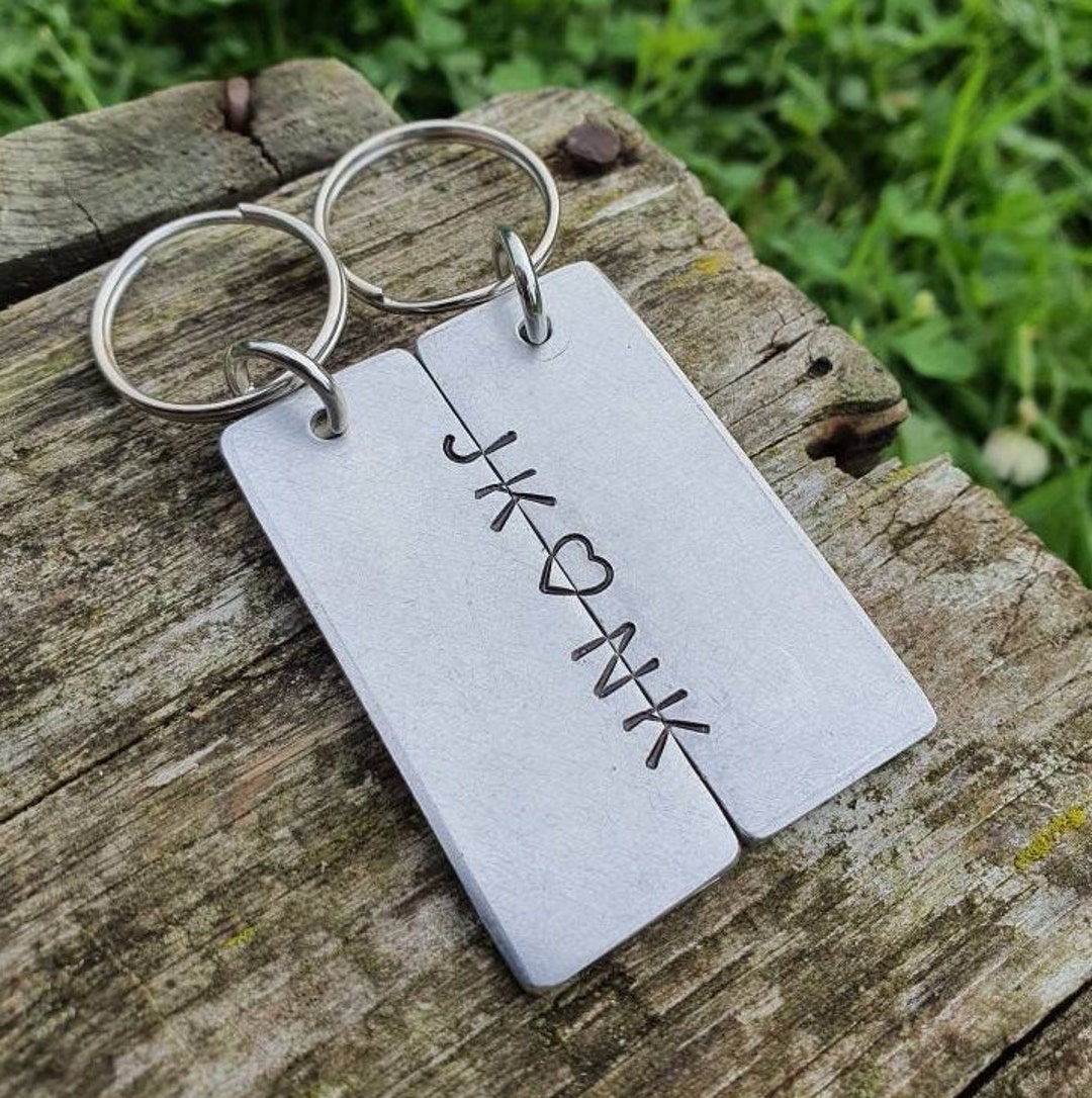 Personalised Matching Secret Message Keyrings Anniversary Gifts for Him ...