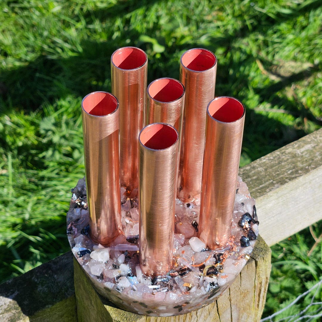XL 6 Pipe Cloudbuster Rose Quartz Shungite Selenite Copper Orgonite ...