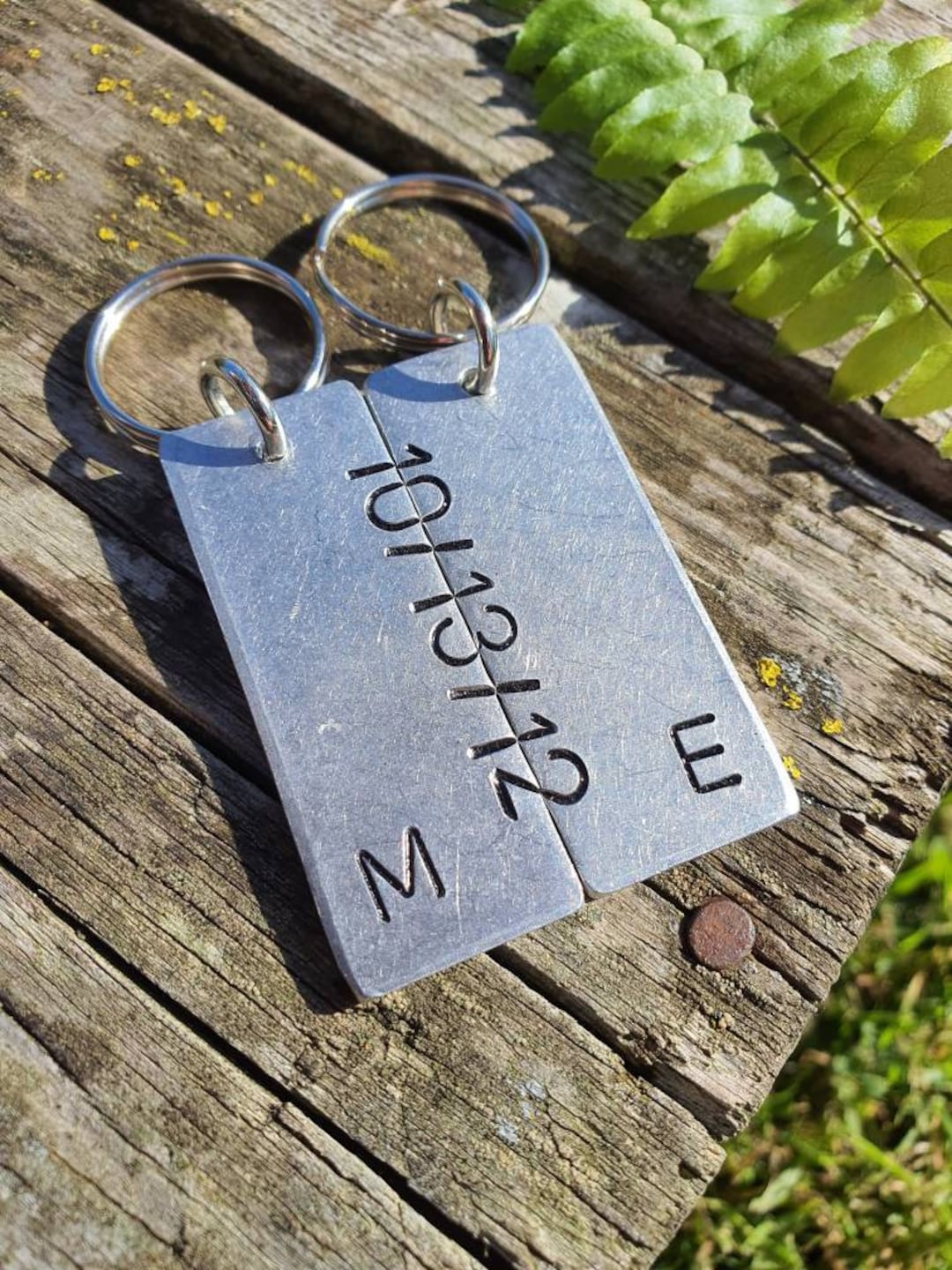 Personalised Matching Secret Message Keyrings 6th Iron Wedding ...