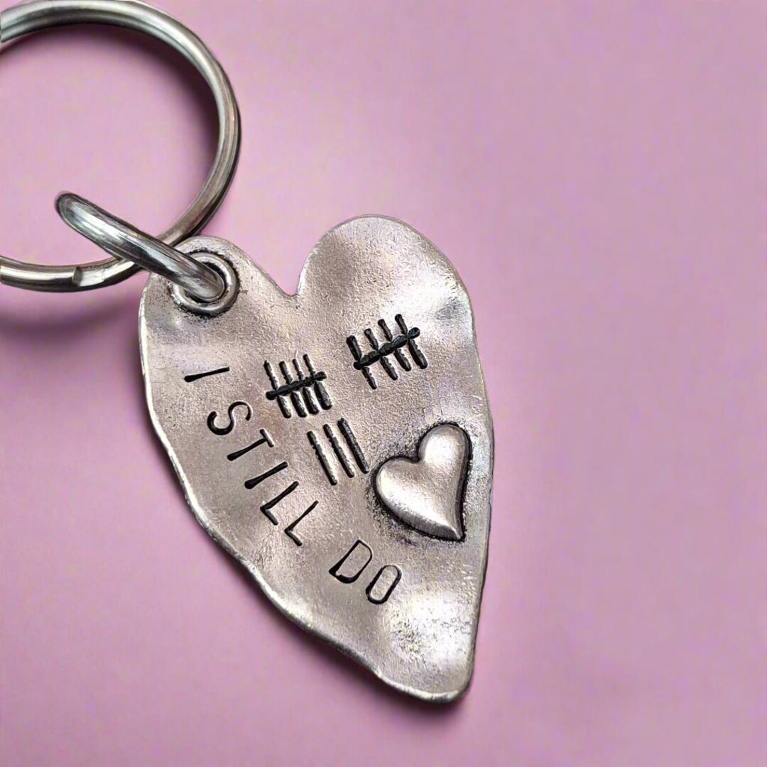 13th Anniversary Keychain I Still Do 13 Years Tally Mark Heart Keyring ...