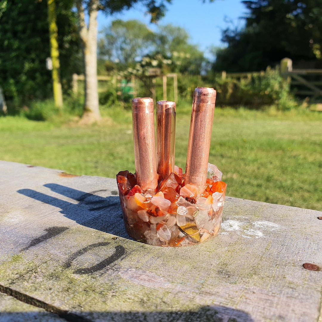Mini Carnelian Tigers Eye Cloudbuster EMF 5g Protection Orgonite Tensor Ring Powerful Chemtrails ...
