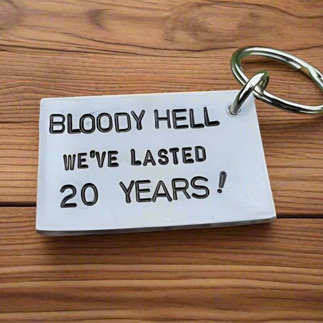 Funny 20th Anniversary Keychain: Bloody Hell Gift for Husband or Wife ...