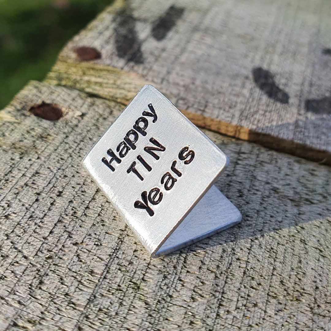 Happy Tin Years Handmade Miniature Anniversary Card 10th Wedding ...