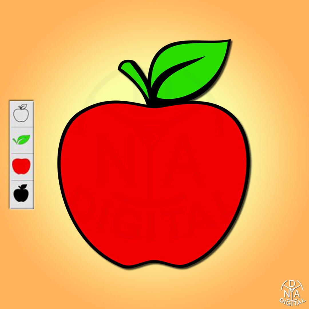 Fruit Apple SVG Png Clipart Cutfile - Etsy