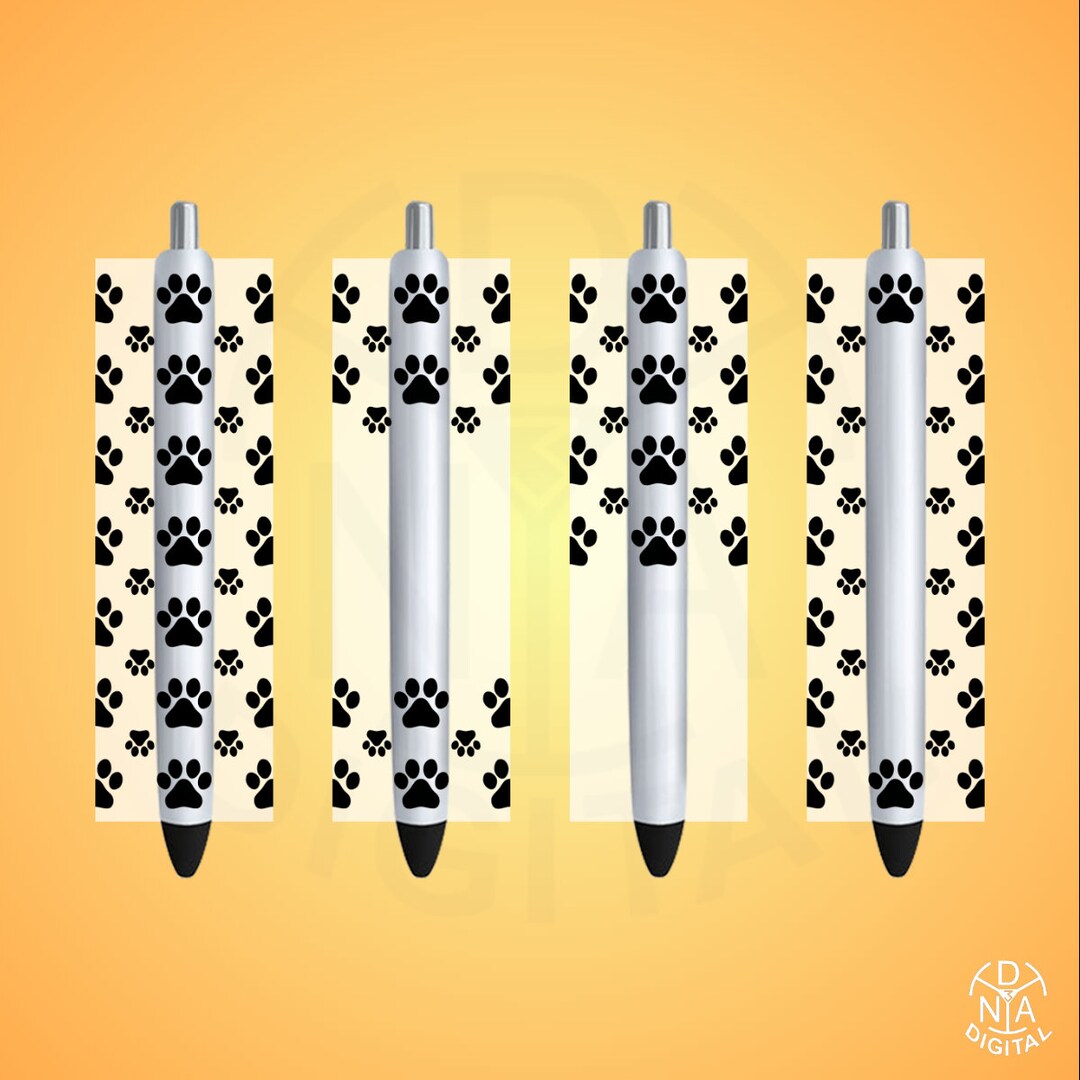 Dog Paw PEN WRAPS Png Glitter Epoxy Inkjoy - Etsy