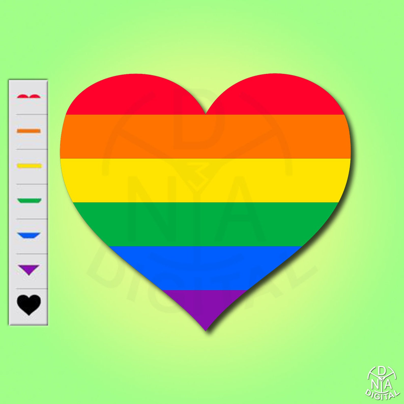 LGBTQ Heart Pride Flag SVG png clipart cutfile | Etsy