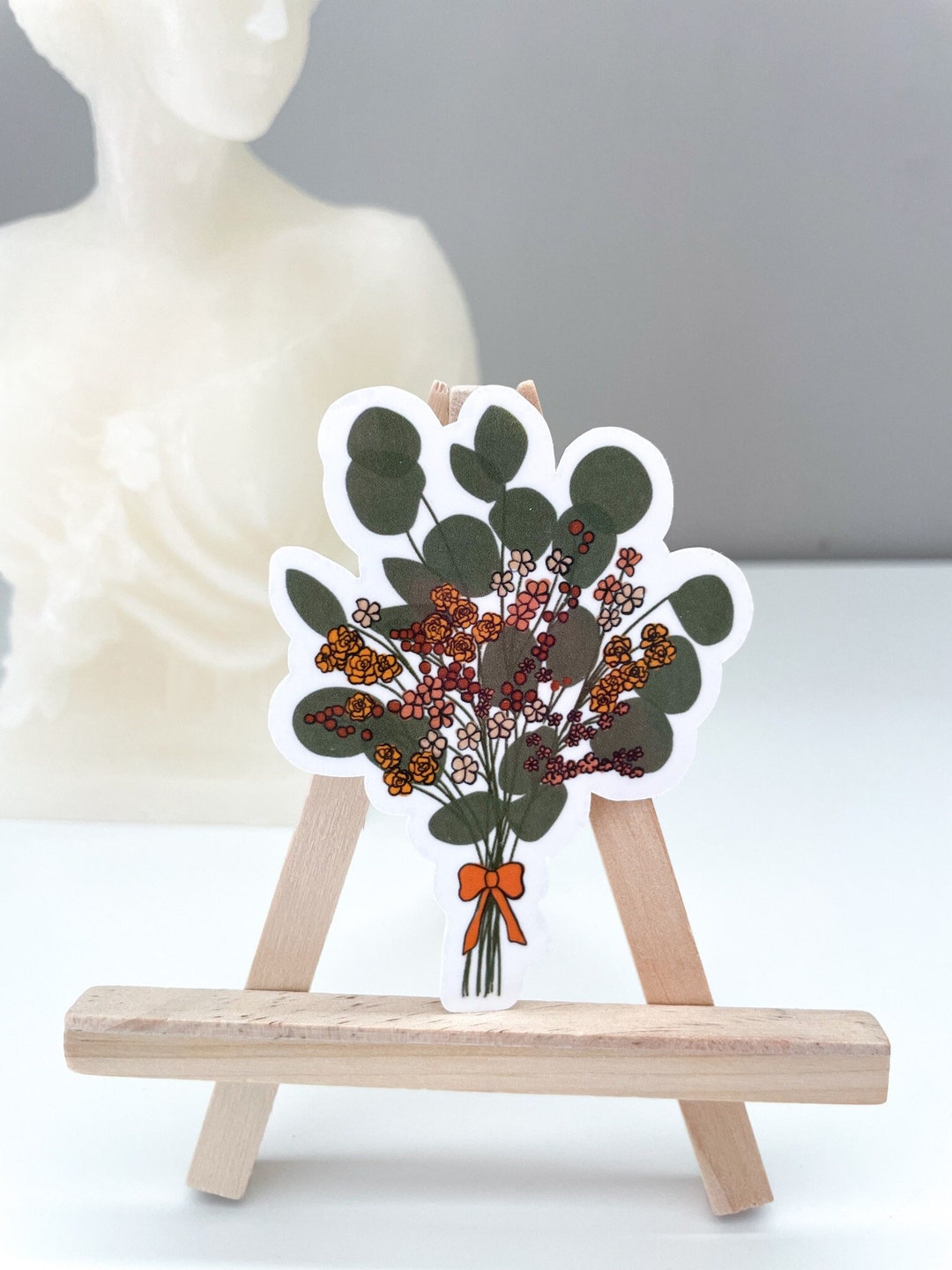 Eucalyptus Flower Bouquet Vinyl Sticker: Waterproof Laptop Decal - Etsy