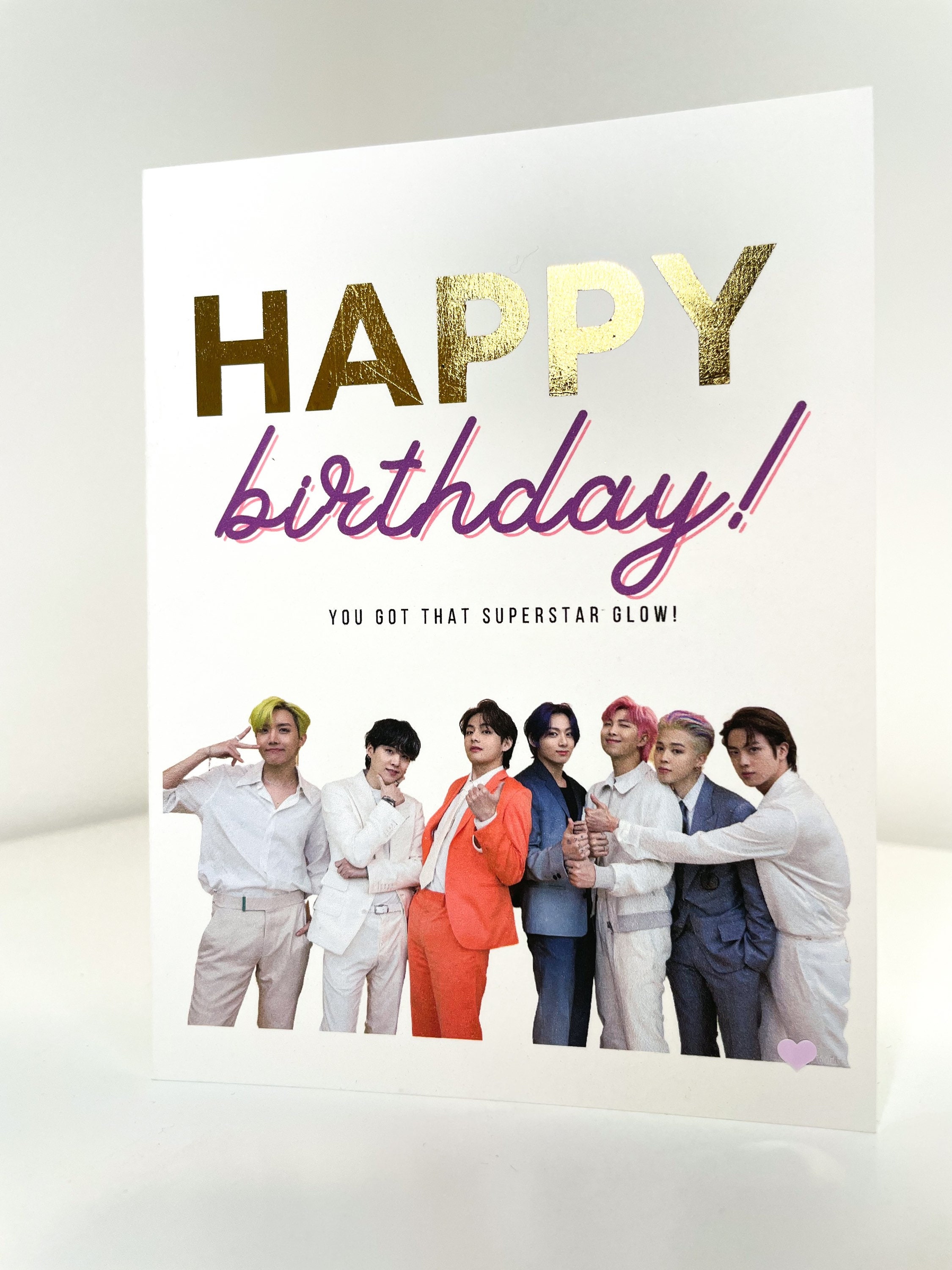 BTS Birthday Card Birthday Cards BTS Stickers Greeting - Etsy