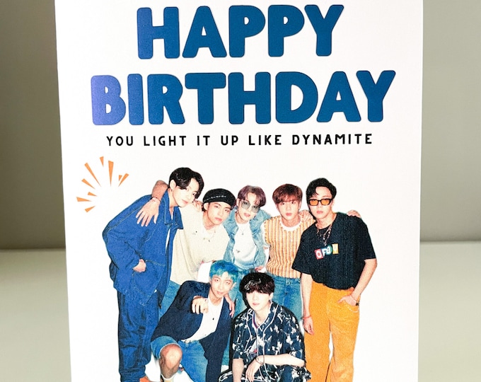 BTS Birthday Card, Birthday Cards, BTS Stickers, Greeting Card, Sticker ...