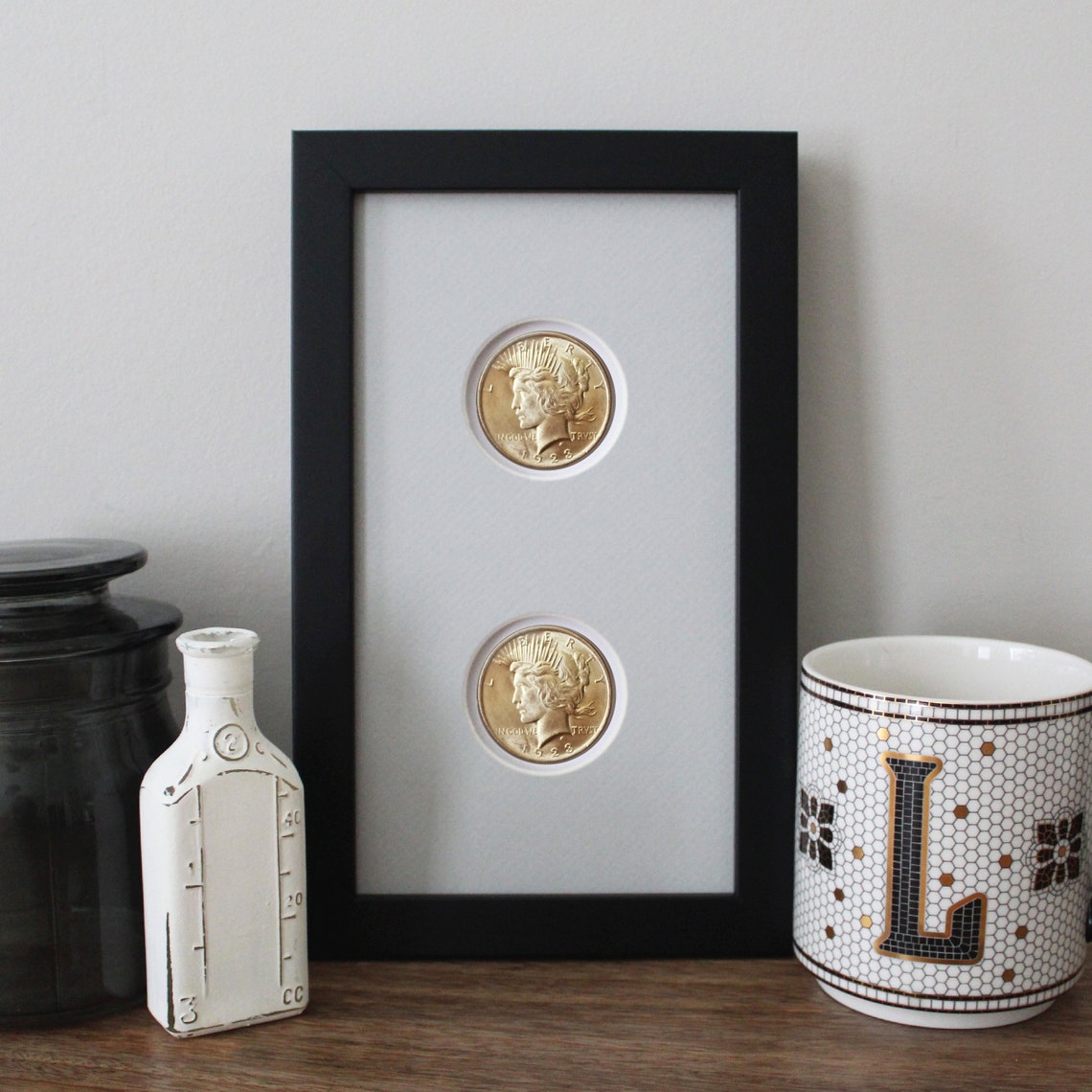 Double Coin Frame DIY Frame Kit for Two Coins Coin Display - Etsy