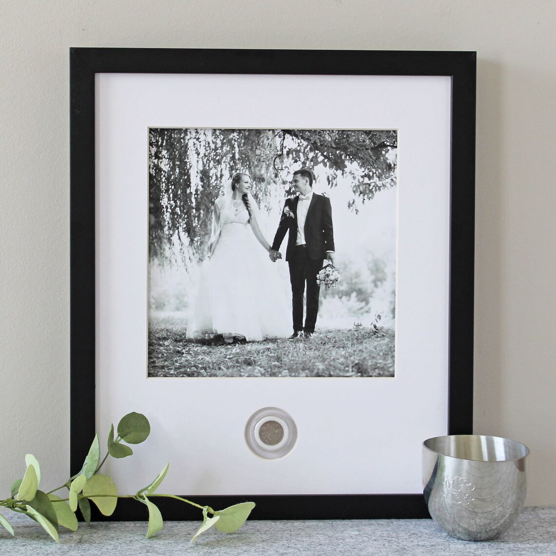 DIY Frame Kit Mat With Square Opening DIY Coin Art Kit | Etsy