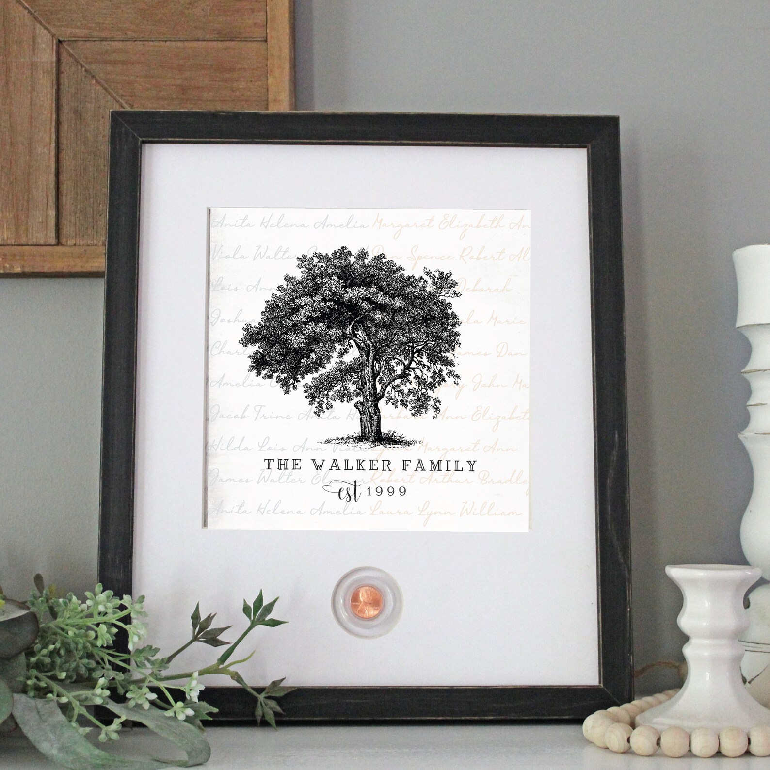 Family Tree Framed Print Personalized Family Heritage Framed - Etsy