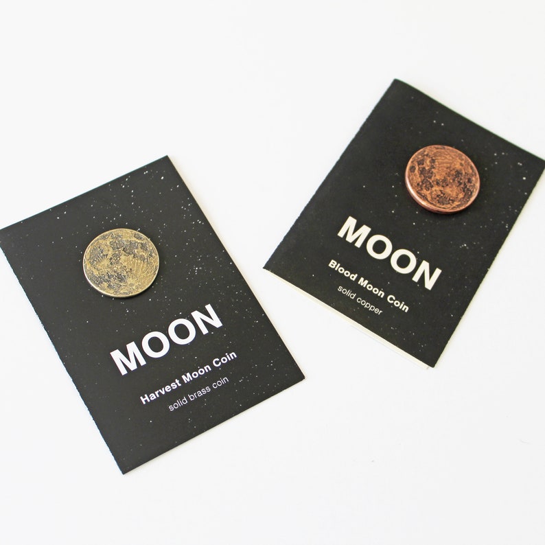 Full Moon Coin Moon Coin Moon Charm Love you to the | Etsy