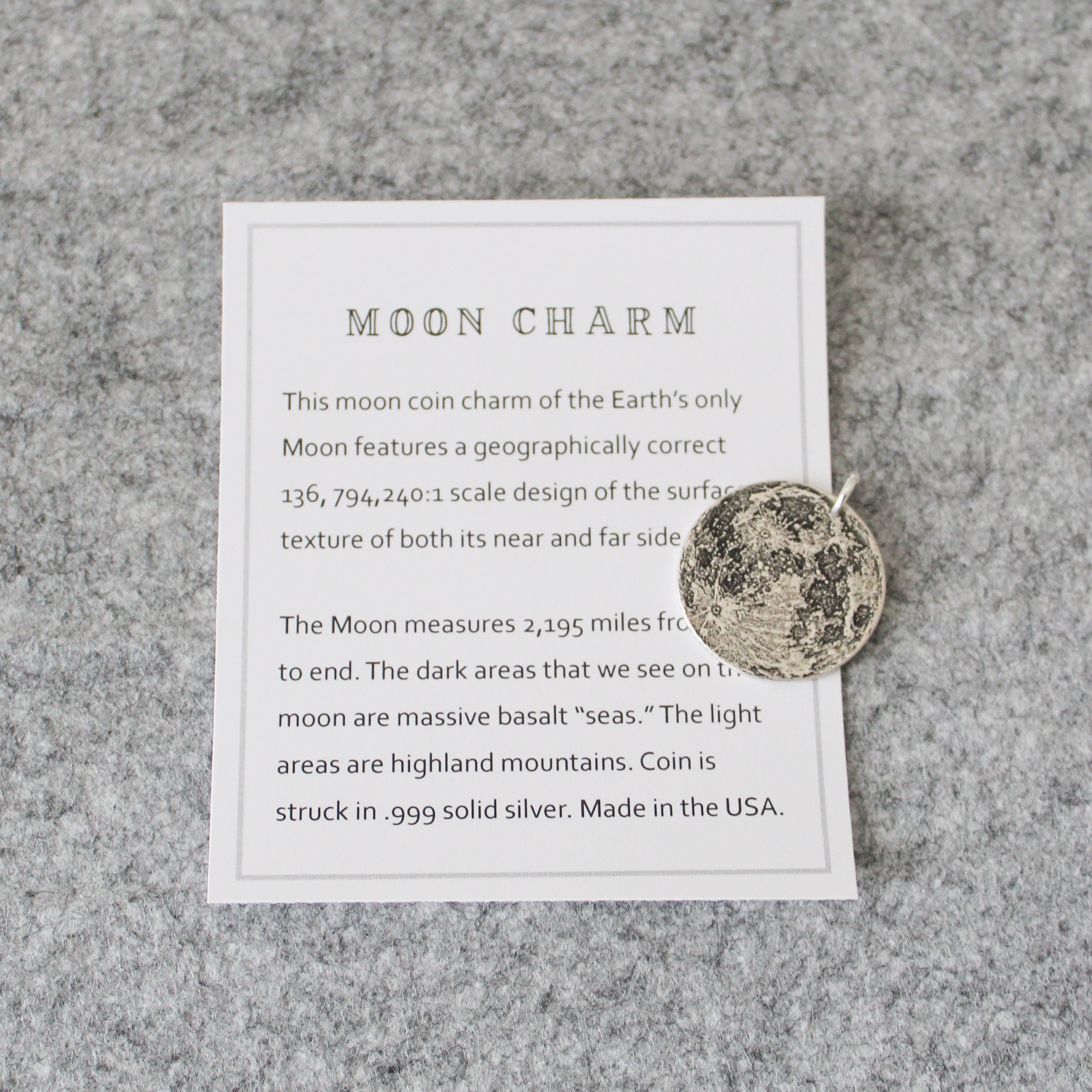 Sterling Silver Moon Charm Moon Necklace Moon Charm Love - Etsy