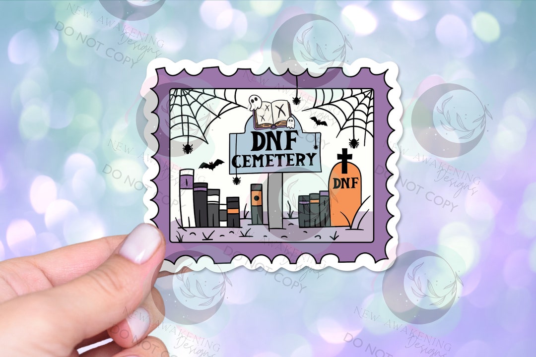 DNF Cemetery Stamp Water Resistant Sticker for Kindles, Waterbottles ...