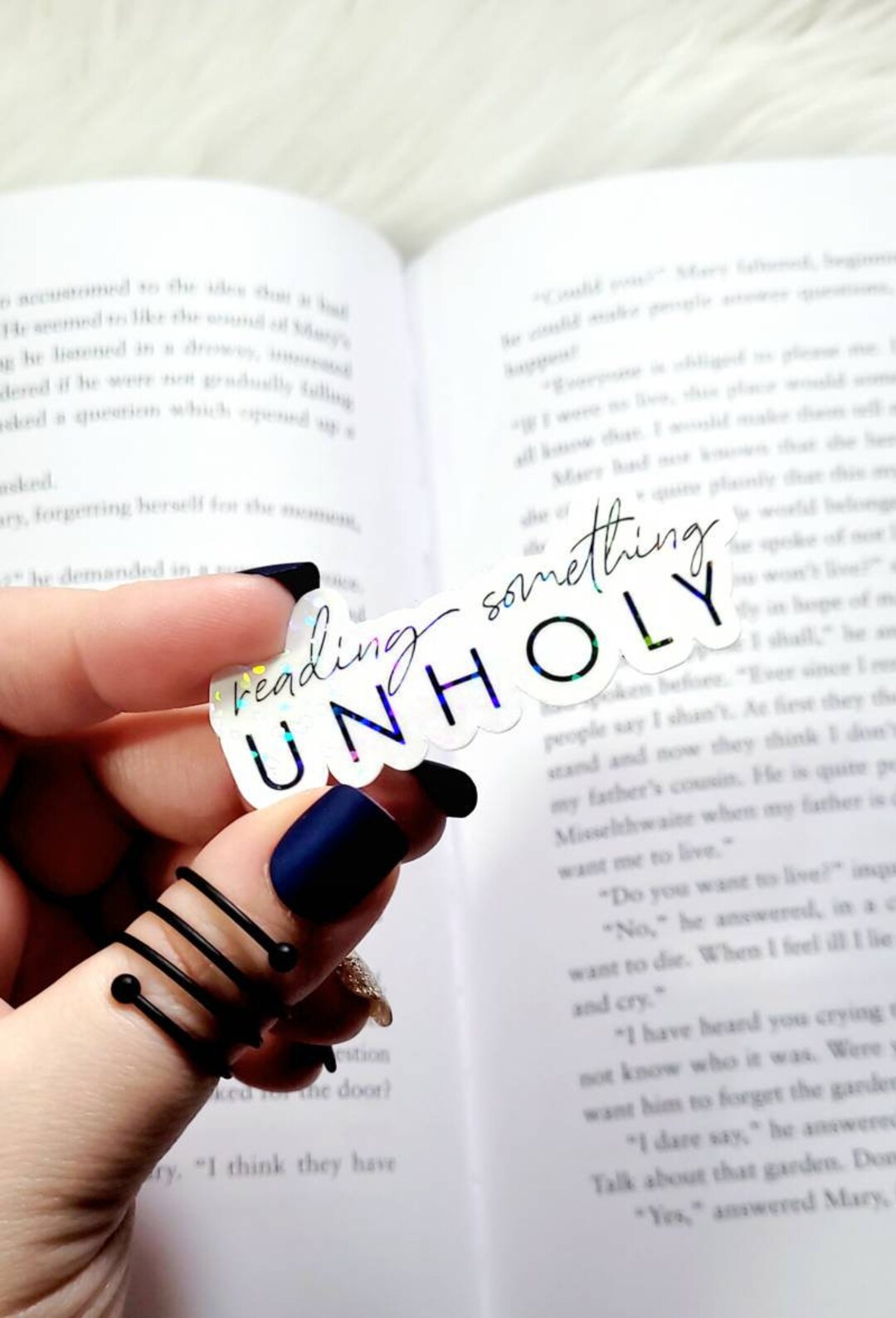 Reading Something Unholy Water Resistant Sticker for Kindles ...