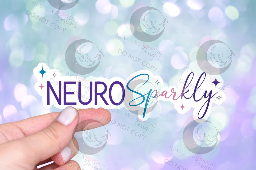 Neurosparkly Water Resistant Sticker for Kindles, Waterbottles, Laptops ...