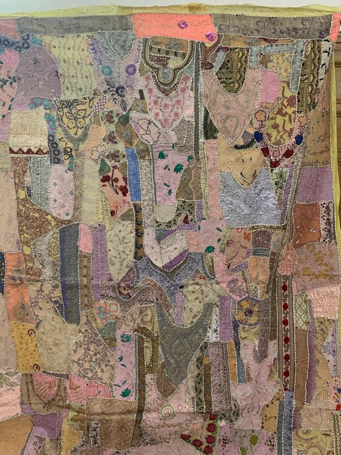 Free Shipping Handmade Patchwork Wall Hanging Tapestry Antique Indian ...