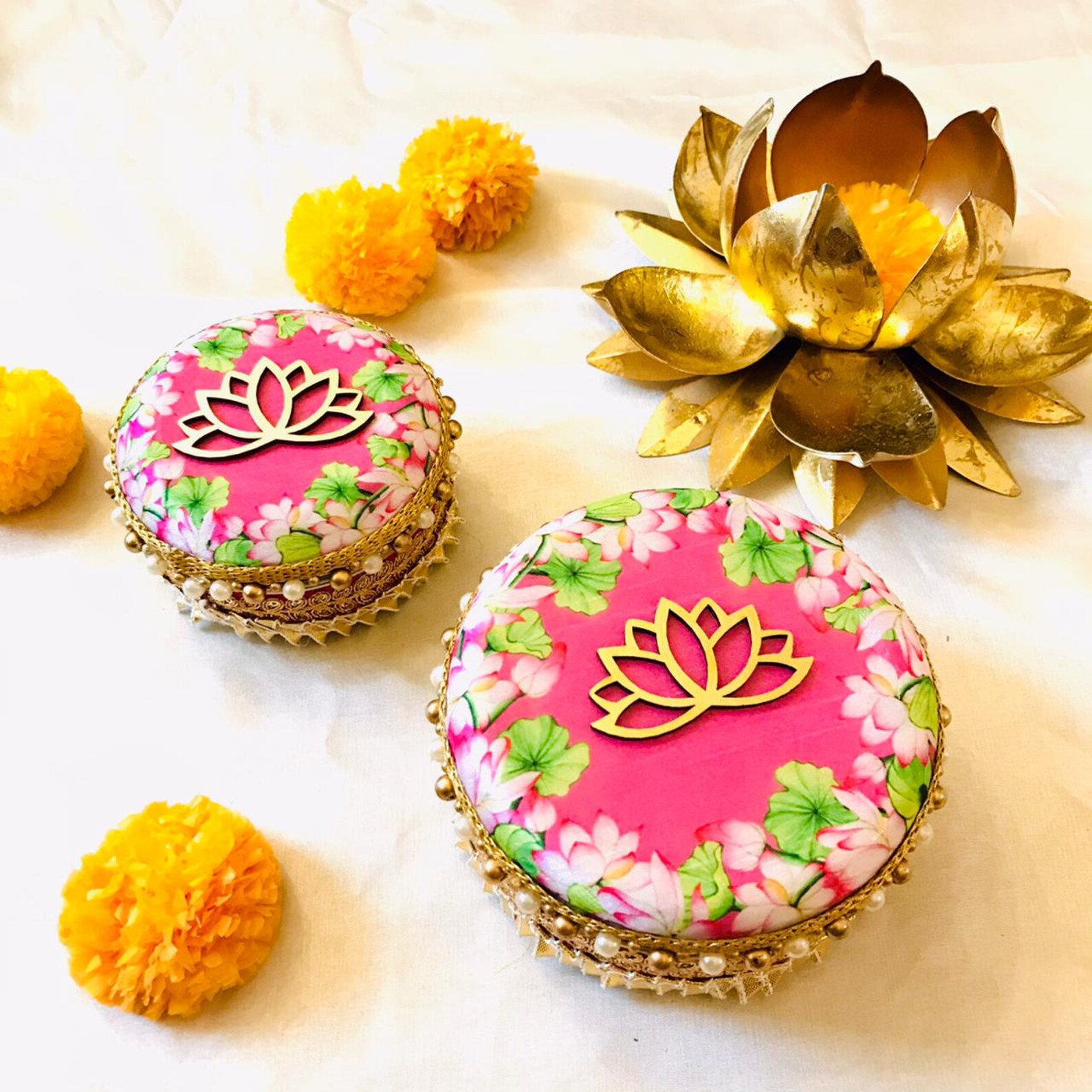 Indian Decor Boxes Beautiful Indian Handmade Round Shape Decorative ...