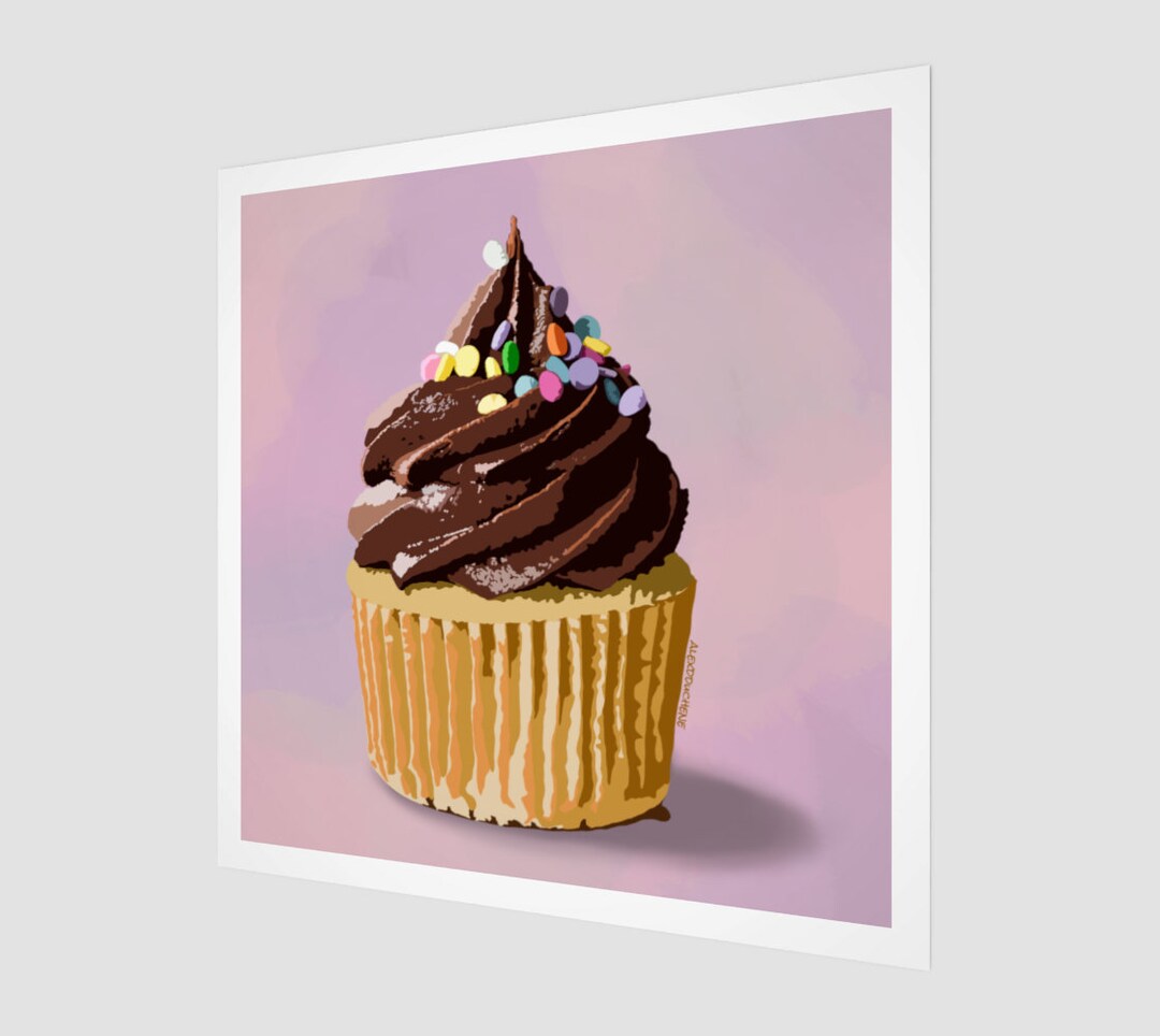 Cupcake Art Painting of a Cupcake Pop Art Fine Art Print Square - Etsy