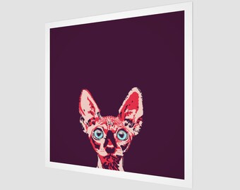 Sphynx Cat Print Angry Sphynx Cat Printable Photorealistic Cat Wall Art ...