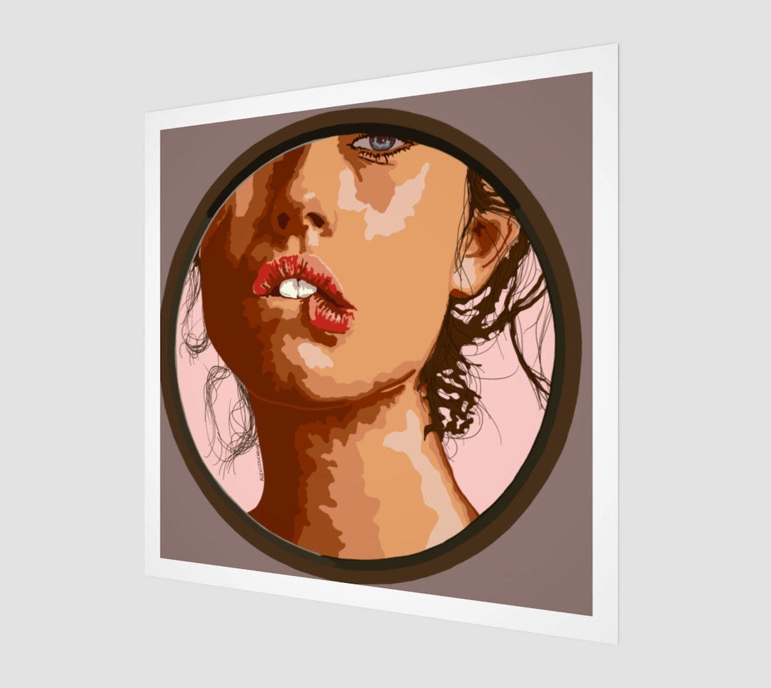 Portrait of a Woman in a Mirror Pop Art Square Fine Art Print - Etsy