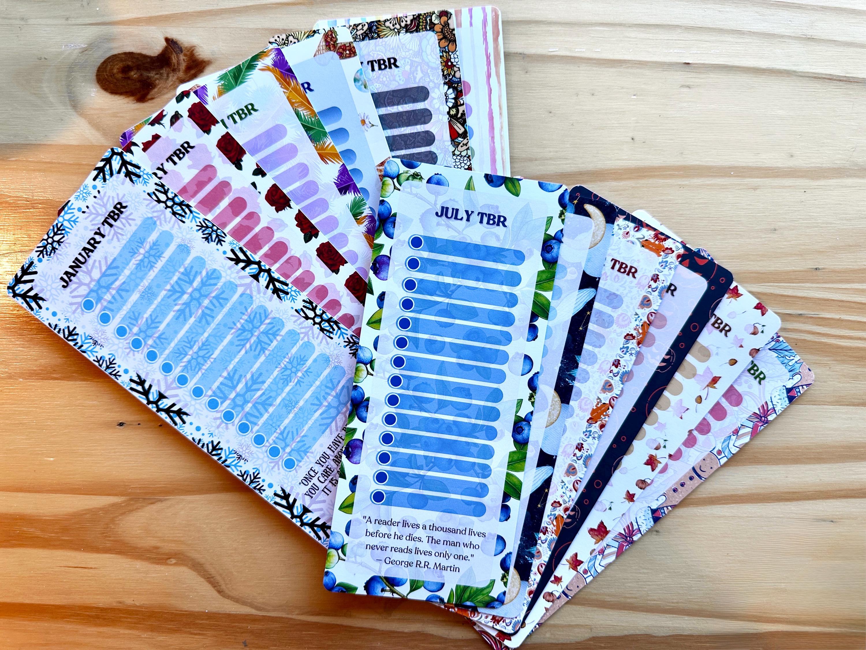 12-month TBR Printable Bundle • Reading Tracker Pages • Book Journal ...