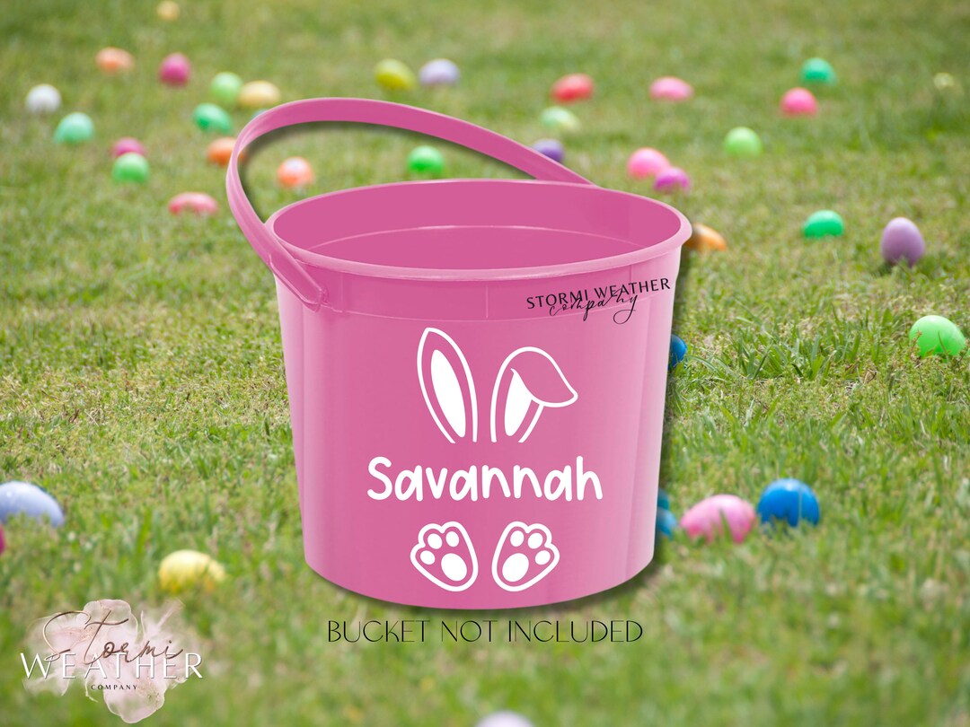 Easter Bucket Name Decal | Custom Easter Name Decal Sticker | Easter ...