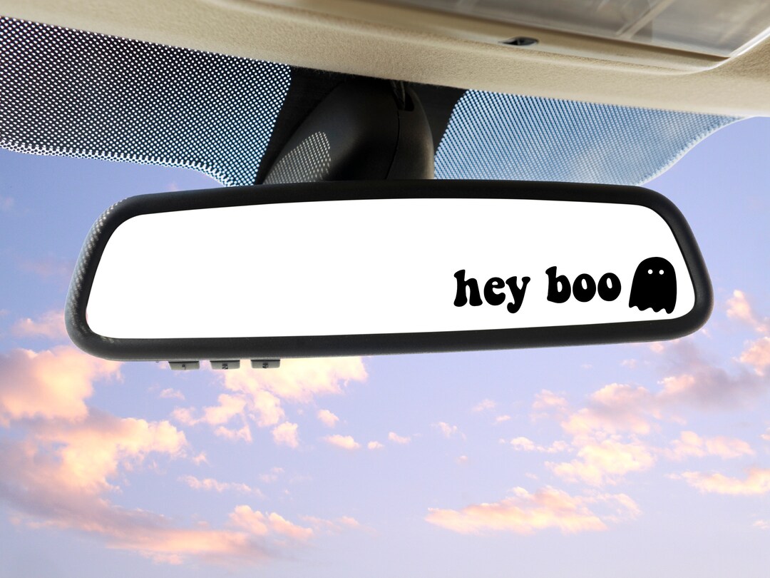 Hey Boo Decal | Rear View Mirror Decal | Halloween Sticker | Car Decal ...